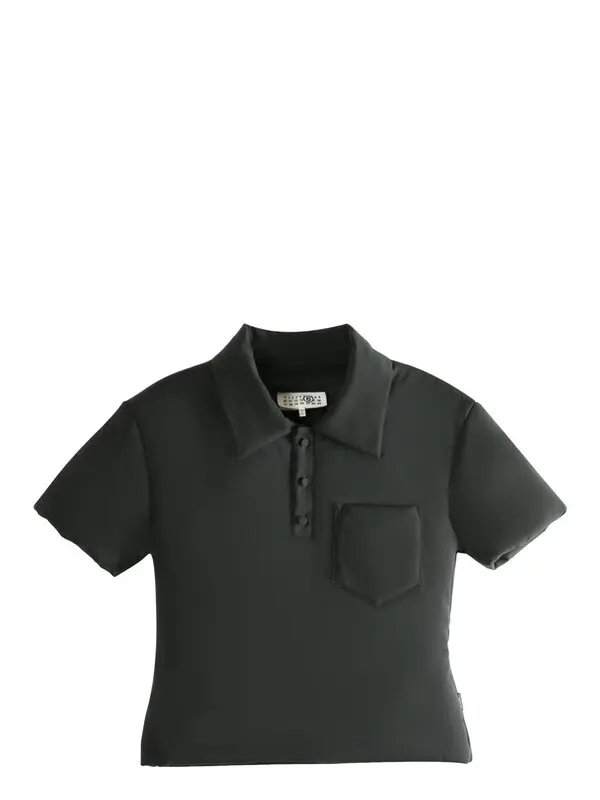 MAISON MARGIELA Padded Polo Top With Chest Pocket - Black