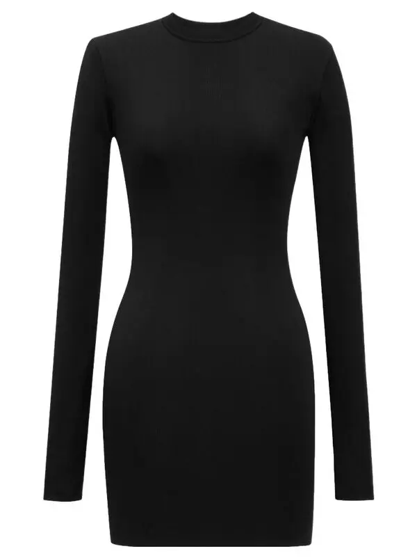 Saint Laurent Long Sleeve Mini Dress - Black