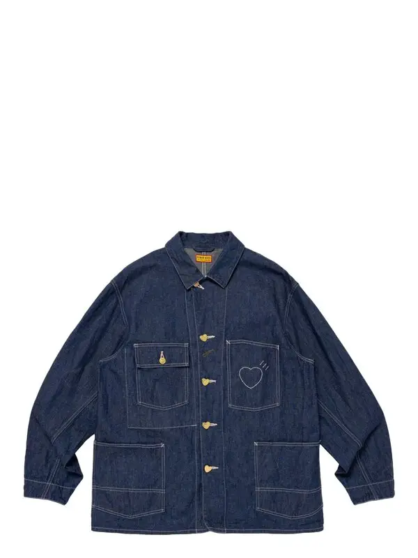 HUMAN MADE Collared Long-sleeved Denim Jacket - Indigo