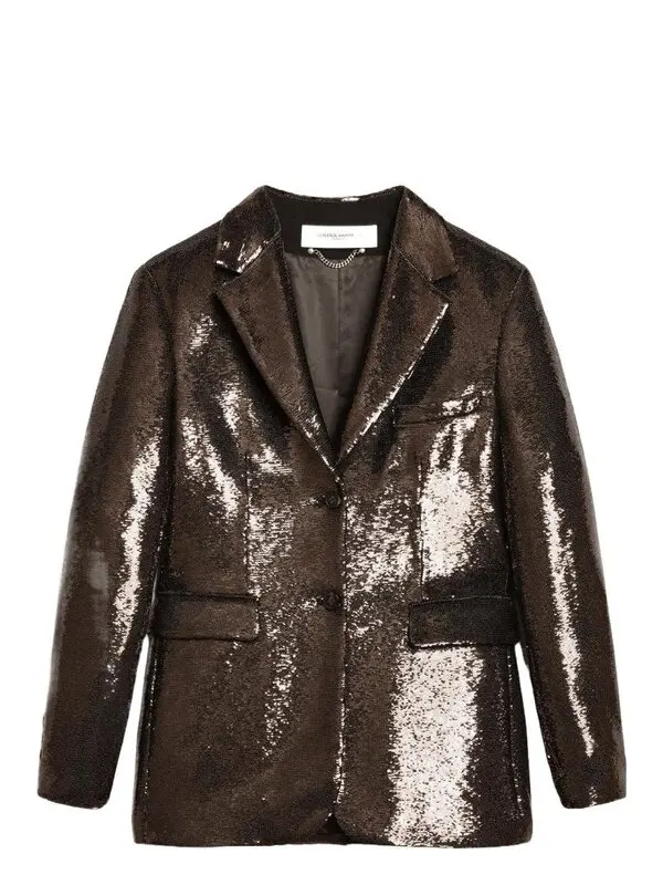 GOLDEN GOOSE Sequined Single-breasted Blazer - Black