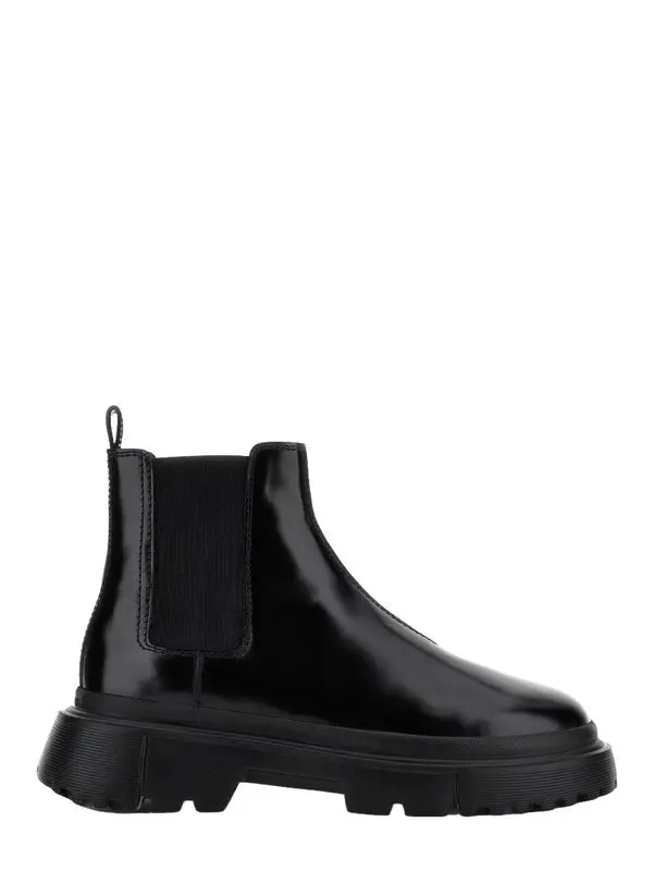 Hogan Round-toe Chelsea Ankle Boots - Black