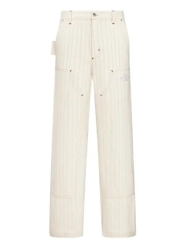 Dior Carpenter Jeans With Pinstripes - White