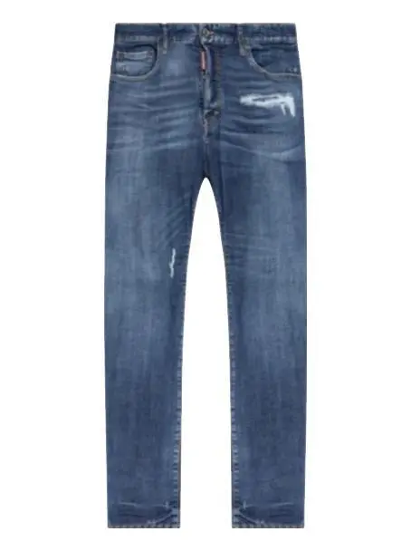 Dsquared2 Distressed Straight-leg Jeans - Blue
