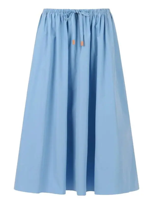 Marni Poplin Drawstring Midi Skirt - Blue