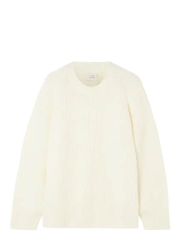 Loulou De Saison Dakota Ribbed Cashmere Sweater - Ivory