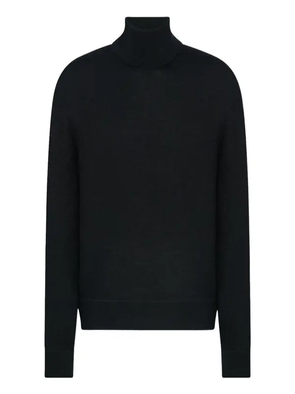 THE ROW Bjorn Cashmere Turtleneck Sweater - Black