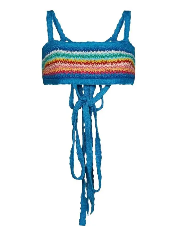 Alanui Over The Rainbow" Sleeveless Knitted Top - Blue