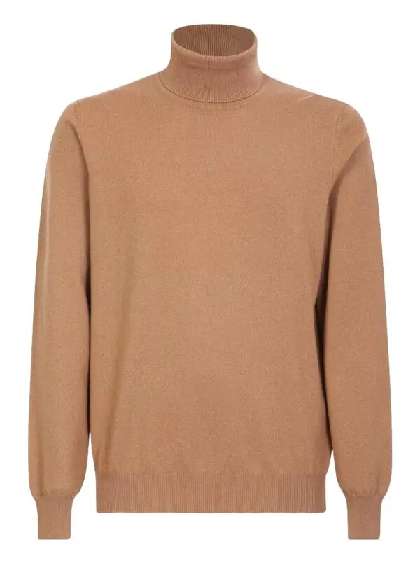LARDINI Roll-neck Fine Knit Jumper - Nude