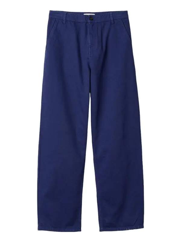 Miu Miu Logo Embroidered Straight Leg Trousers - Dark Blue