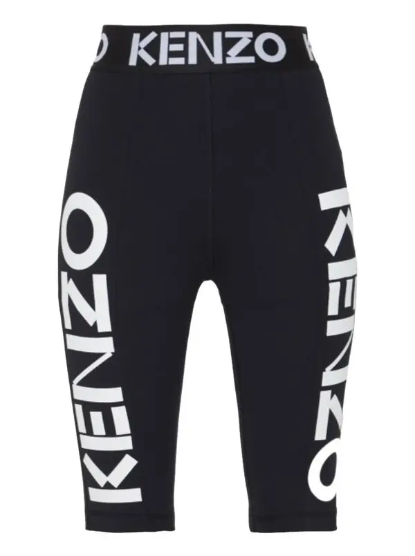 Kenzo Logo Printed Knee-length Athletic Shorts - Black