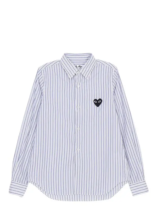 Play Comme Des Garcon Striped Long Sleeve Shirt - Blue