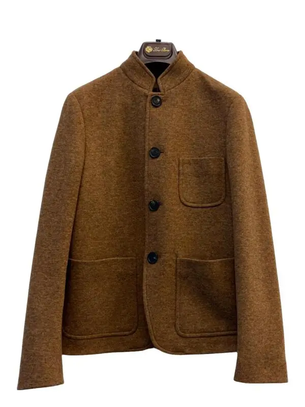 Loro Piana Long-sleeved Stand Collar Jacket - Brown