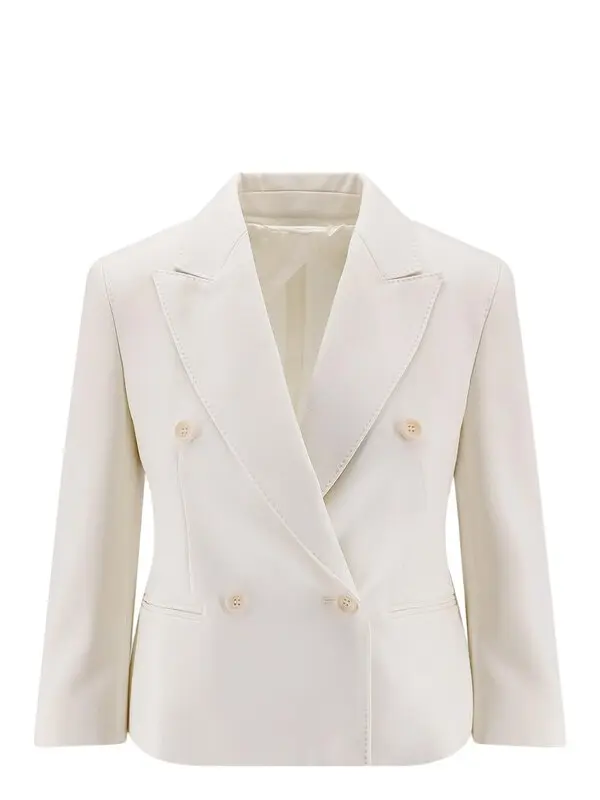 Max Mara Double-breasted Tailored Jacket - Bianco Avorio
