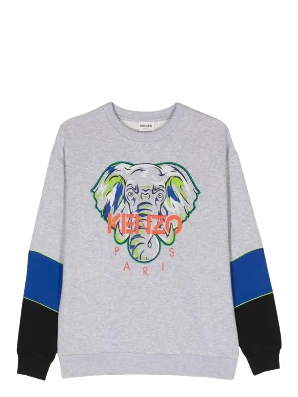 Kenzo Pattern Splicing Sweater - Gray