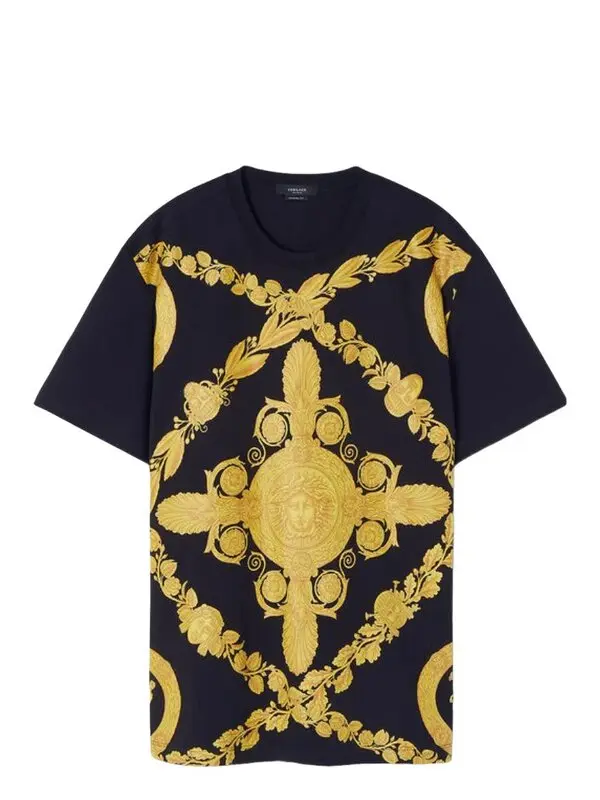 Versace Baroque Printed Crewneck T-shirt - Black