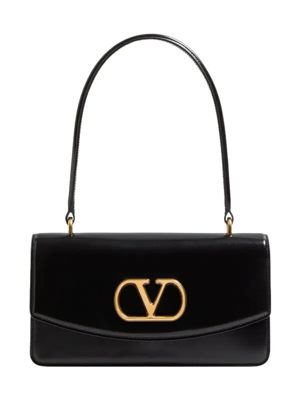 Valentino Garavani Vain Foldover Shoulder Bag - Black