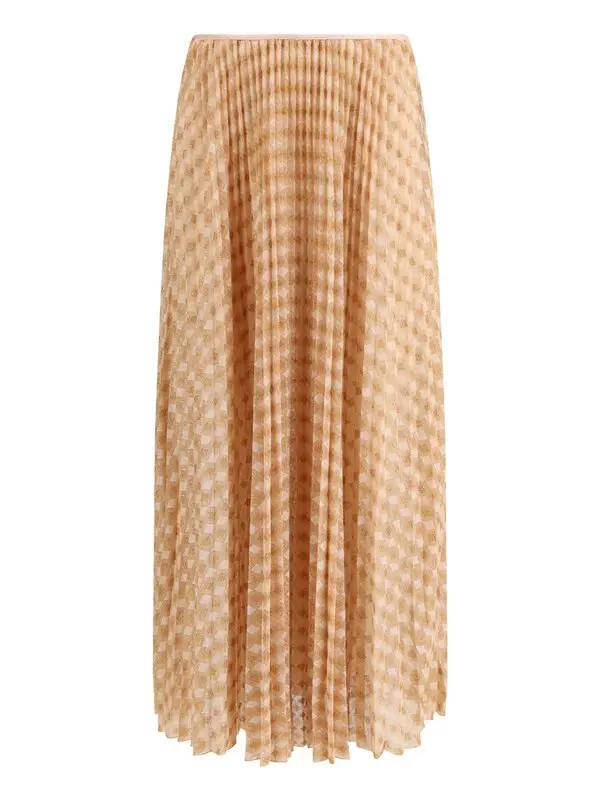FORTE_FORTE Diamond Pleated Knitted Skirt - Nude