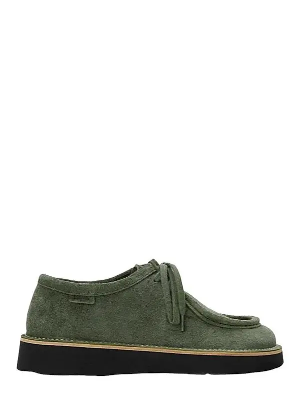 Loewe Suede Derby With Moccasin Toe Construction - Gray-green