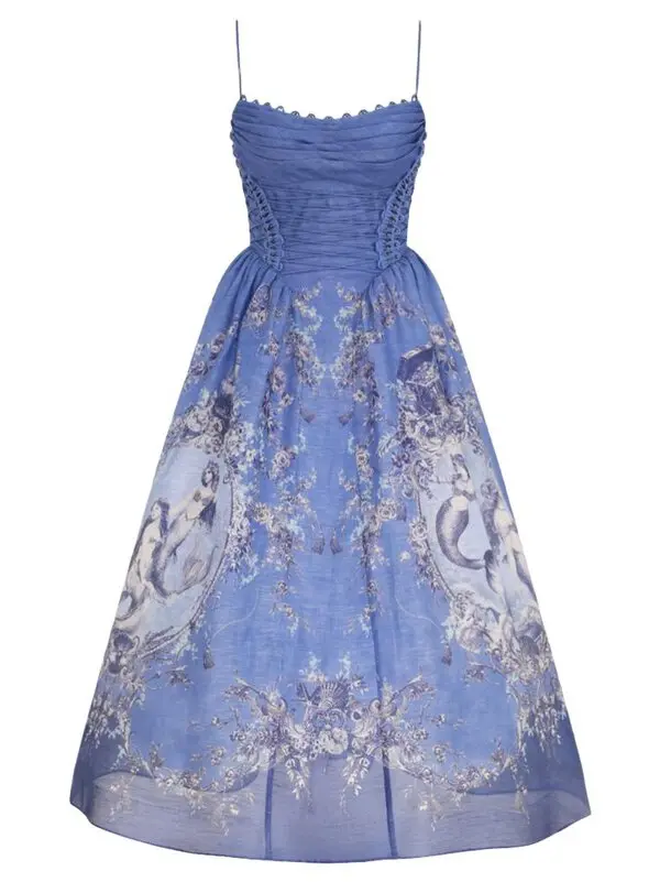 Zimmermann Rebellion Mermaid Picnic Dress - Blue