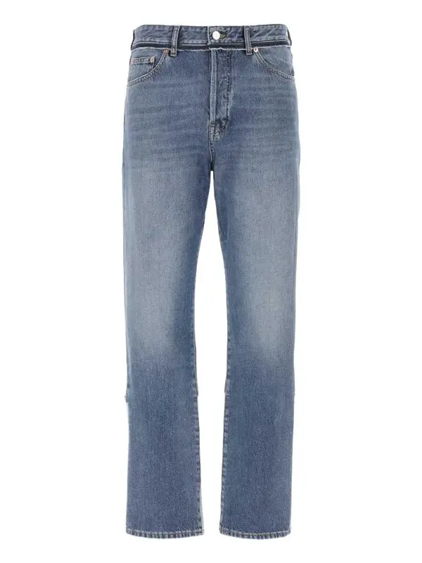 Valentino Garavani Logo Patch Straight Leg Jeans - Blue