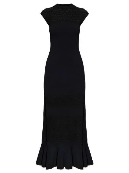 LANVIN Lace Detailed Maxi Dress - Black