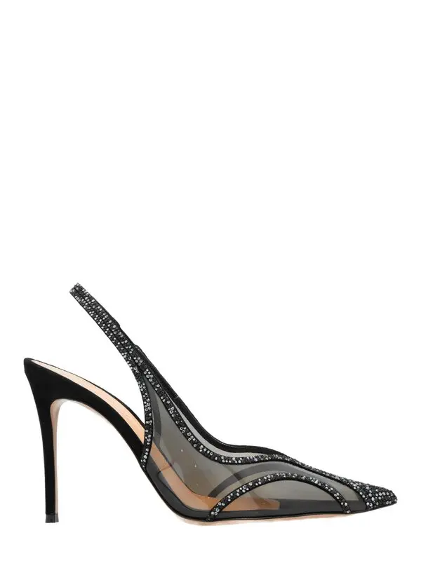 GIANVITO ROSSI Brenda Embellished Slingback Pumps - Black