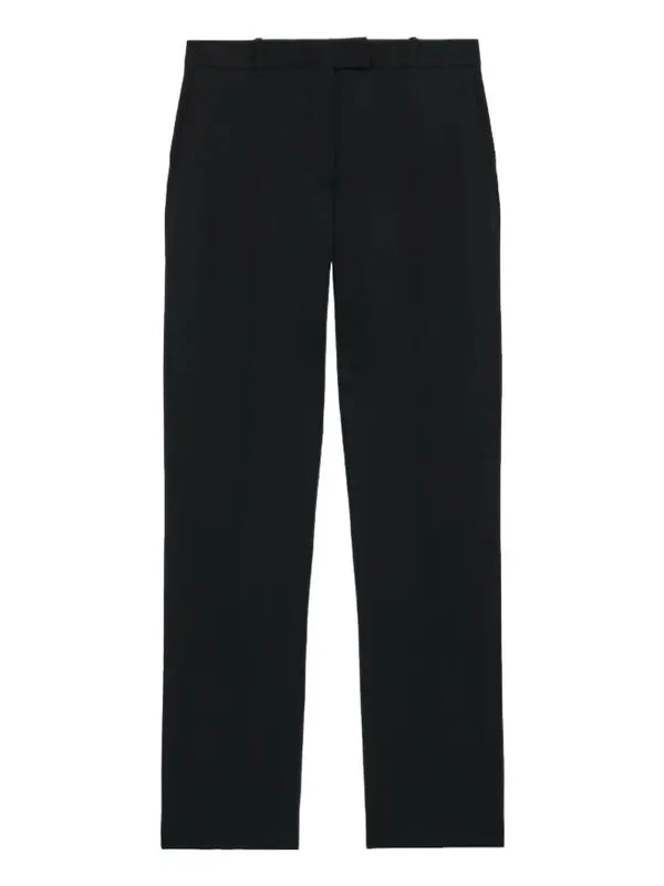 Alexander McQueen Cropped Tailored Trousers In Grain De Poudre - Black
