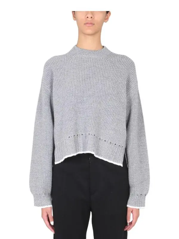 Proenza Schouler White Label Cut-out Crewneck Sweater - Gray
