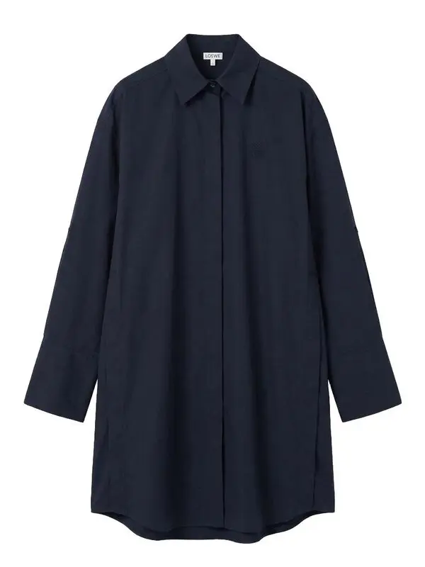 Loewe Long Sleeve Shirt Dress - Navy Blue