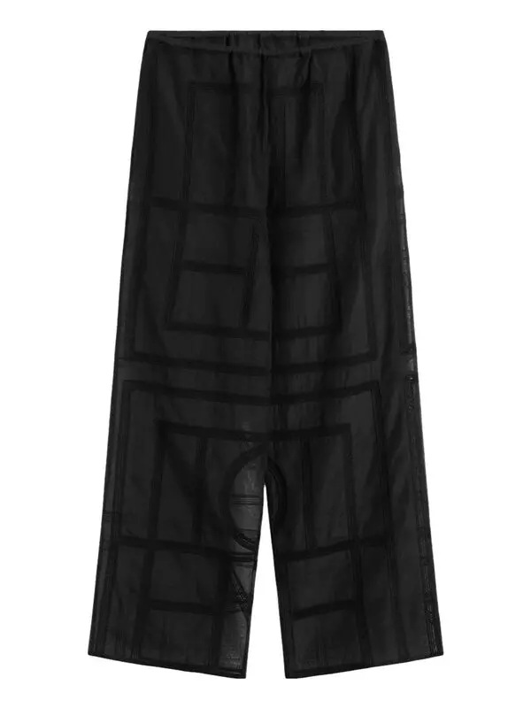TOTEME Geometric Pattern Wide Leg Pants - Black