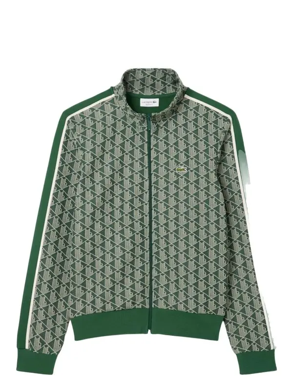 Lacoste Zip-up Track Jacket With Embroidered Crocodile - Green