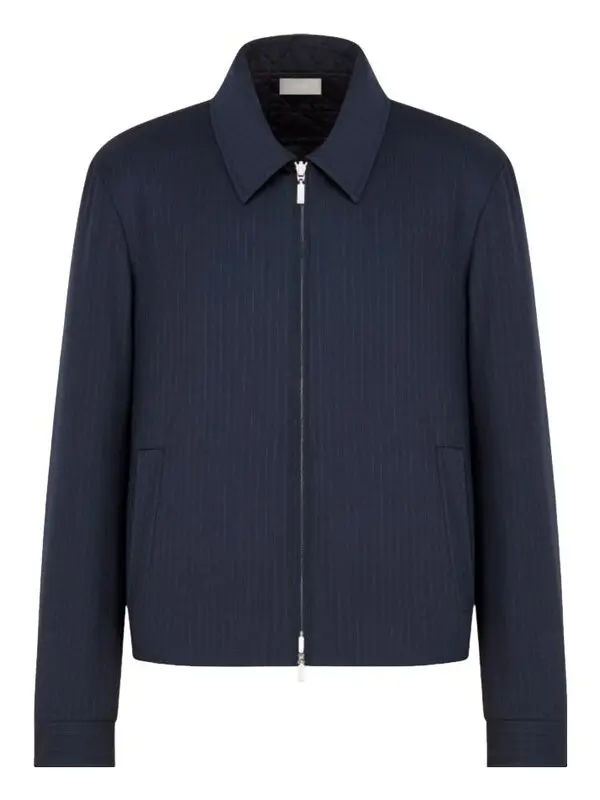 Dior Reversible Quilted Cannage Zipped Jacket - Blue