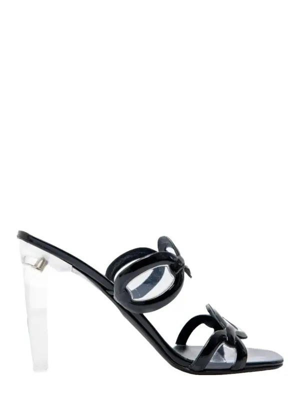 Valentino Garavani Open Toe Chain Detail High Heel Sandals - Black