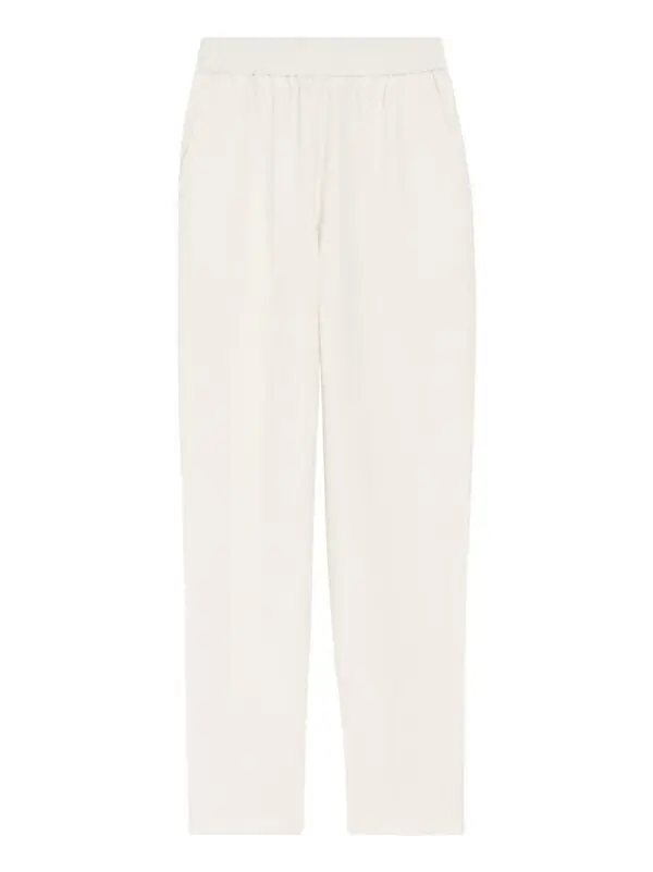 Ami Elastic Waist Trousers - White Cream