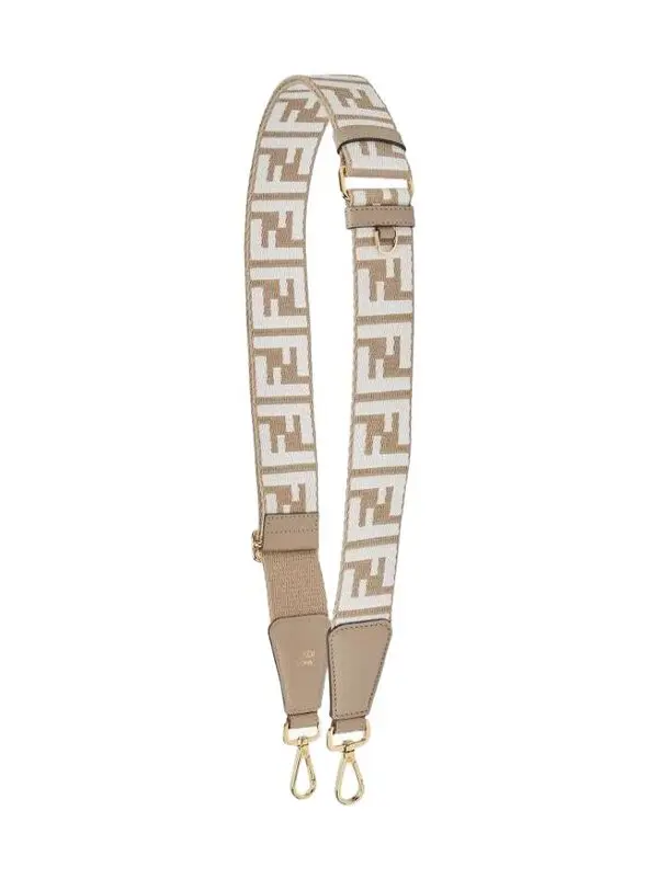 Fendi Multicolour Ff Jacquard Webbing Shoulder Strap - Nude