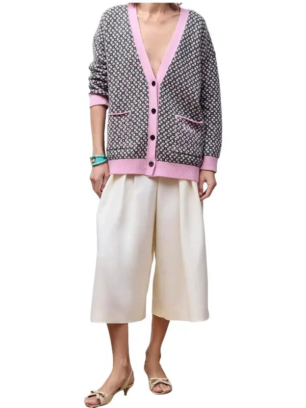 Dior Oversized Cardigan With Embroidered Signature - Multicolor