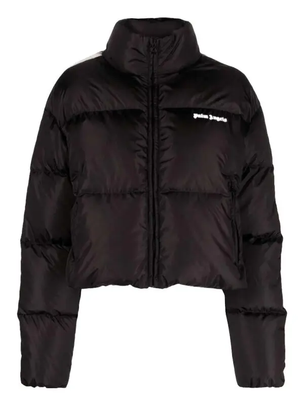 Palm Angels Logo Embroidered Padded Jacket - Black