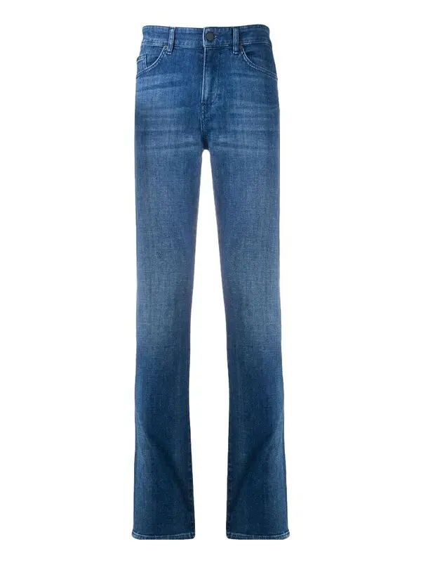 Hugo Boss Logo Straight Leg Jeans - Blue