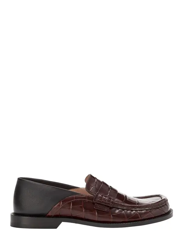 Loewe Campo Flap Back Loafers - Black