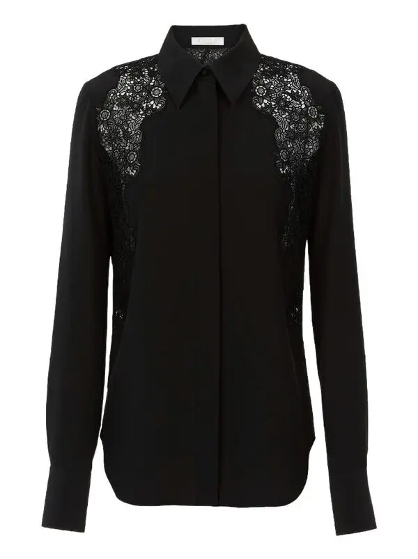 Chloé Lace Panelled Shirt - Black