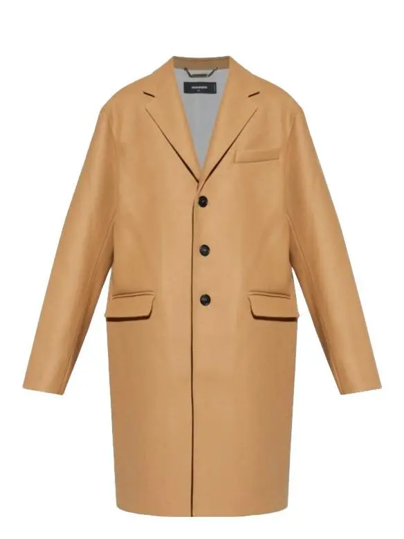 Dsquared2 Single-breasted Mid-length Coat - Brown
