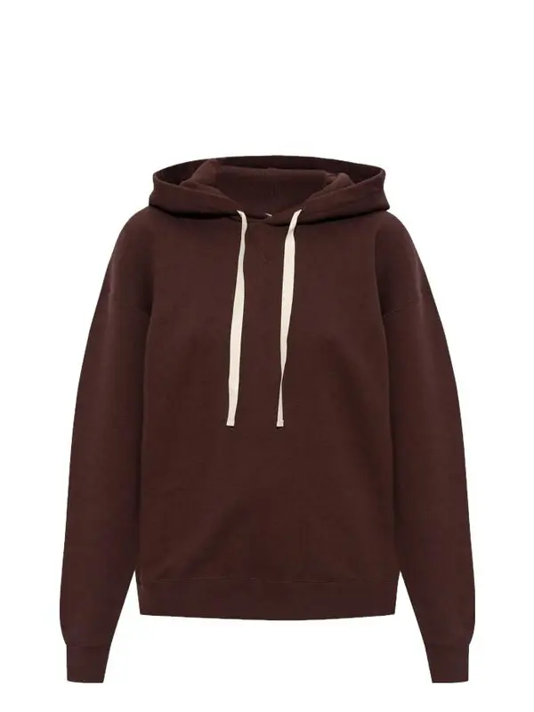 JIL SANDER Terry Drawstring Hoodie - Brown