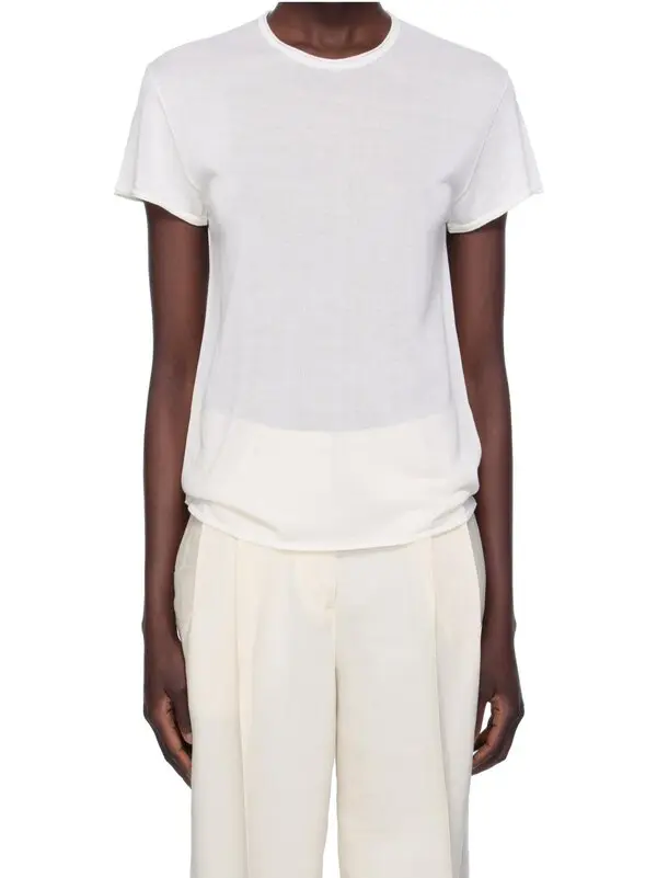 TOTEME Silk T-shirt - Ecru