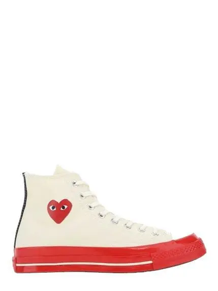 Play Comme Des Garcon X Converse Chuck 70 High Top Sneakers - White