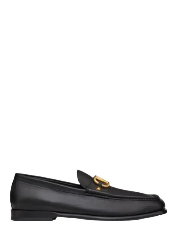 Valentino Garavani Vlogo Plaque Slip-on Loafers - Black