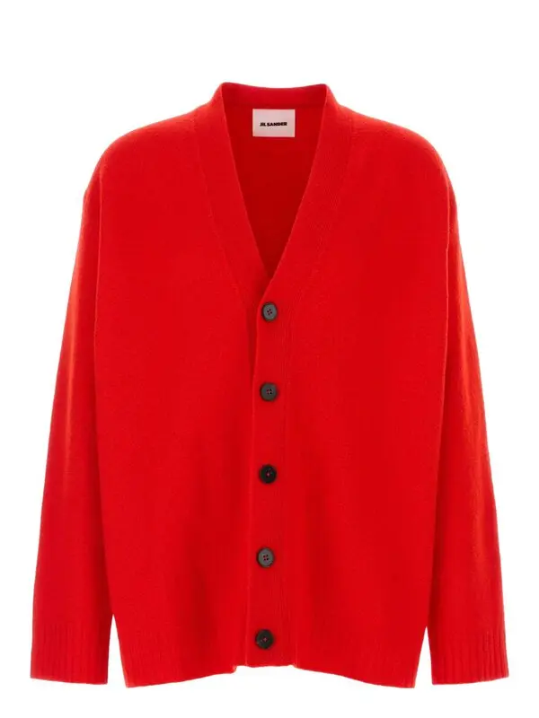 JIL SANDER V-neck Button-down Cardigan - Red