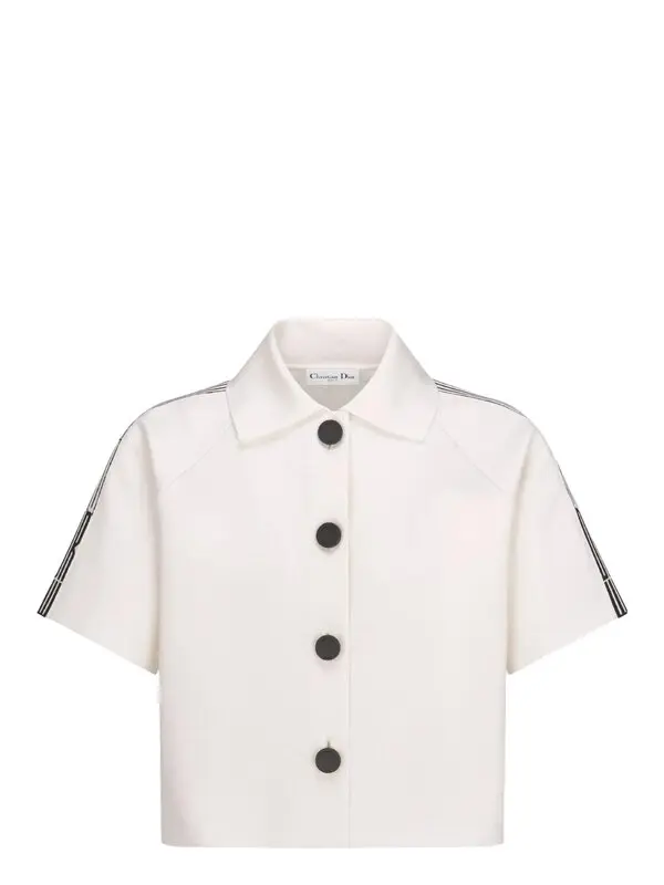 Dior Cropped Jacket With Lapel And Short Sleeves - White