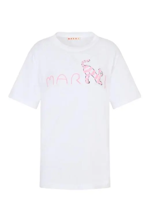 Marni Animal Alphabet Logo T-shirt - Ivory