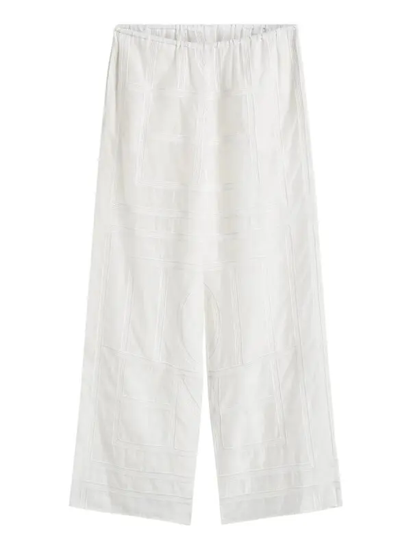 TOTEME Straight Wide-leg Trousers - White