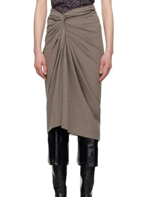 Dries Van Noten Knotted Jersey Midi Skirt - Multicolor